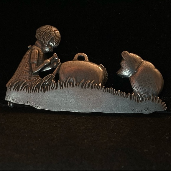 Disney | Other | Vintage Pewter Winnie The Pooh Holiday Ornament ...